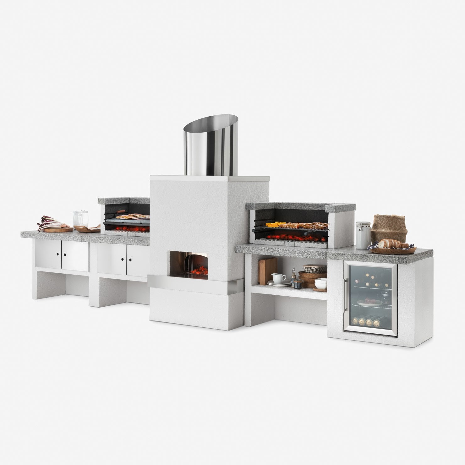 Countertop barbecue Grey, Outdoor kitchens | Palazzetti In Giardino