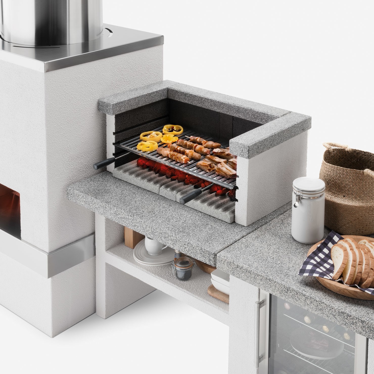 Countertop barbecue Grey, Outdoor kitchens | Palazzetti In Giardino